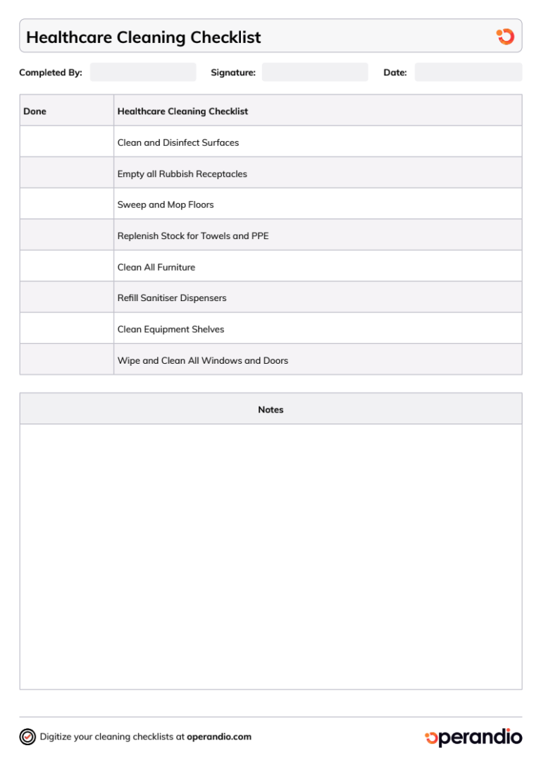 The Best Free Store Cleaning Checklist Template | Operandio