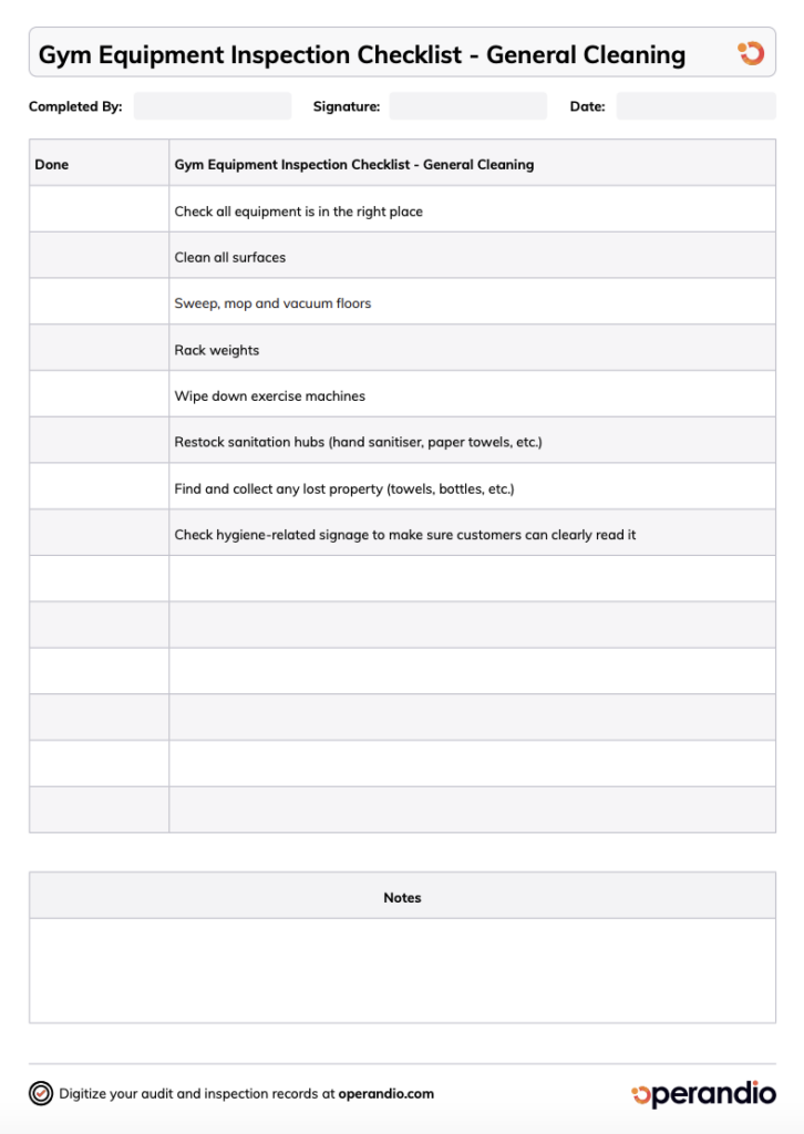 Gym Safety Checklist Template: Ensure Facility Safety