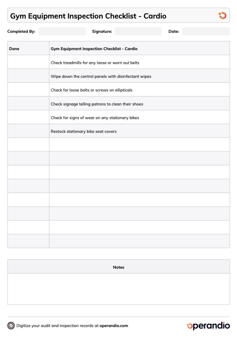 Gym Safety Checklist Template: Ensure Facility Safety