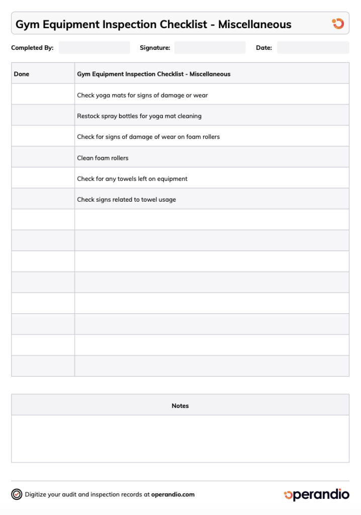 Gym Safety Checklist Template: Ensure Facility Safety