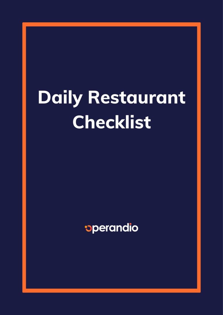 Daily Restaurant Checklist: For All Daily Restaurant Tasks