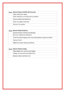 Free Movie Theater Cleaning Checklist | Operandio