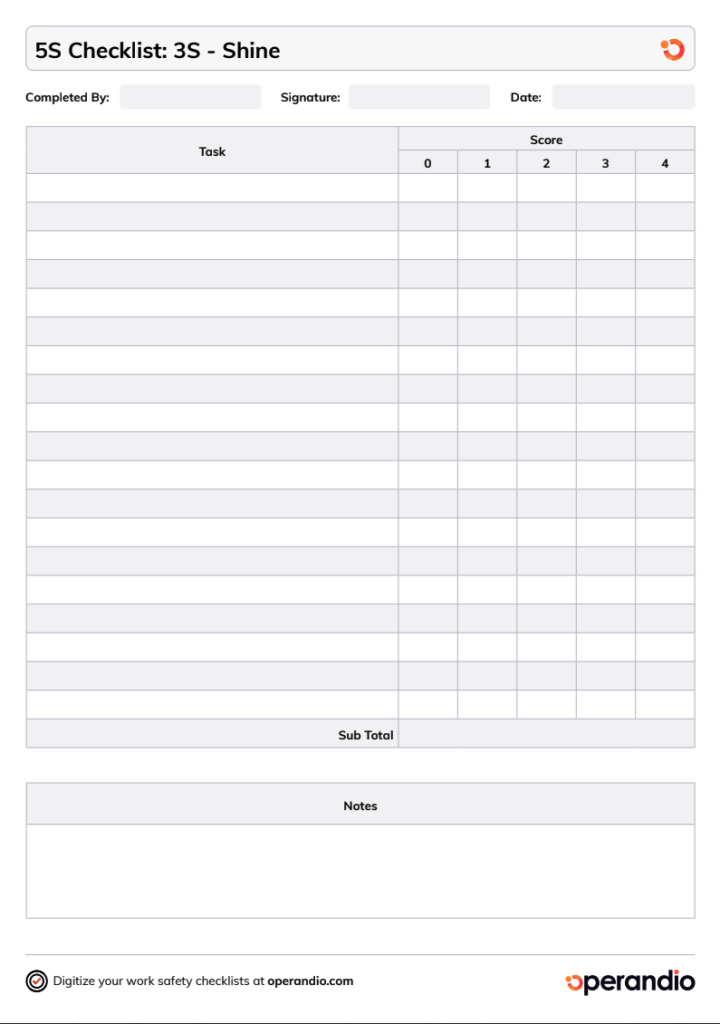 Free 5S Checklist Templates for Manufacturing Audits