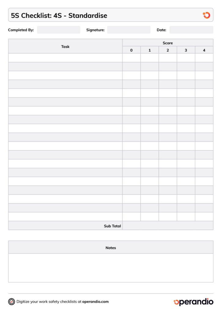 Free 5S Checklist Templates for Manufacturing Audits