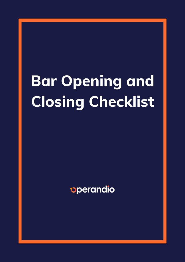 Bar Opening and Closing Checklist Template
