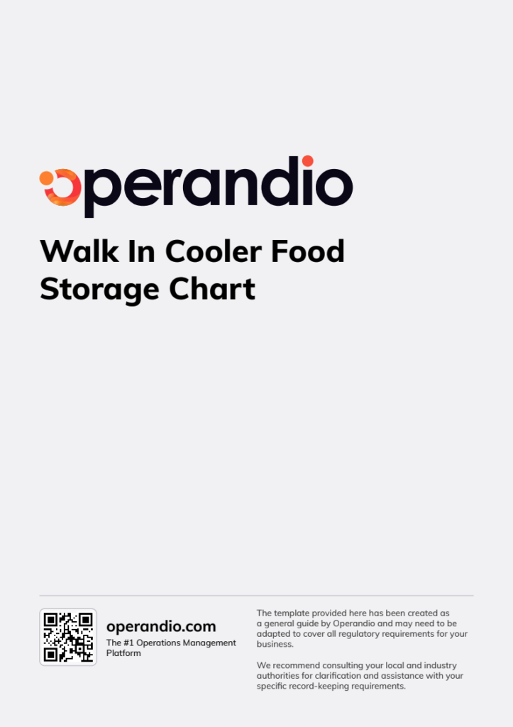 Walk-In Cooler Food Storage Chart | Operandio
