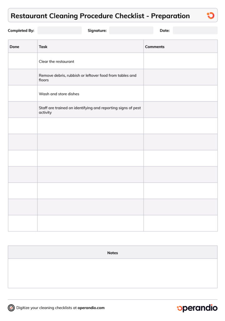 Effective Restaurant Cleaning Guidelines & Checklists