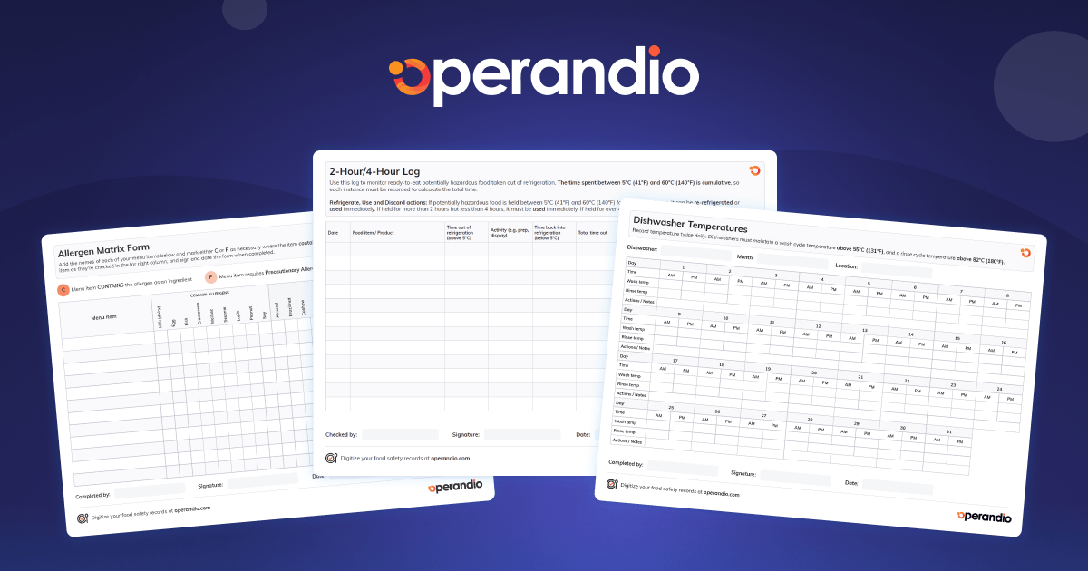 Ultimate Food Safety Record templates resource - Operandio